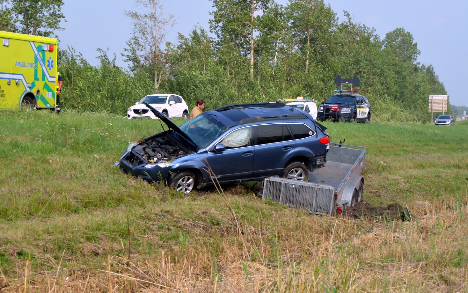 Sortie de route et embardée sur l’autoroute 55 impliquant une ...